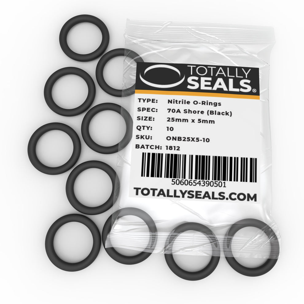 25mm x 5mm (35mm OD) Nitrile O-Rings – Totally Seals