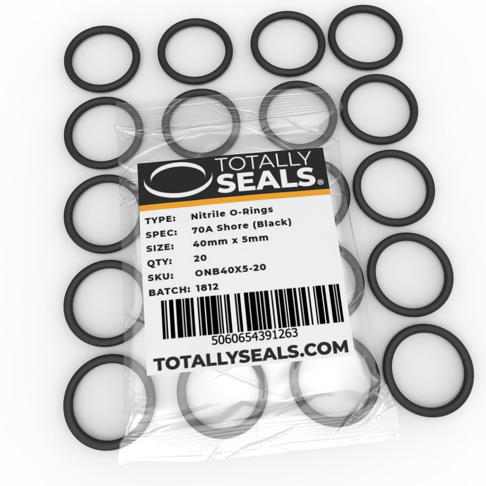 40mm x 5mm (50mm OD) Nitrile O-Rings – Totally Seals