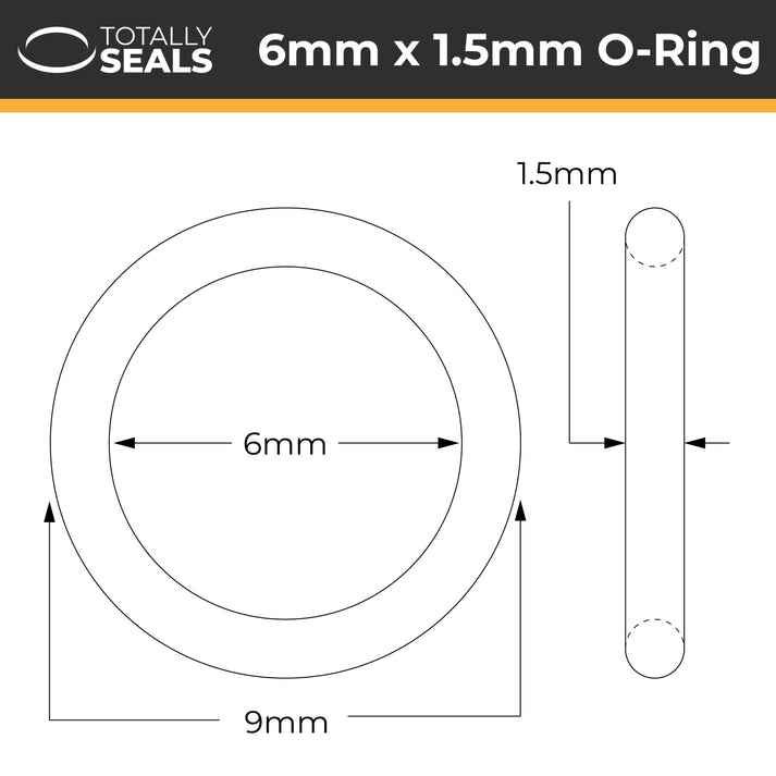 6mm x 1.5mm (9mm OD) Nitrile O-Rings – Totally Seals